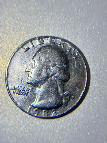 1982 D Washington Quarter Filled in Mint Mark and Doubled Die Letters ...