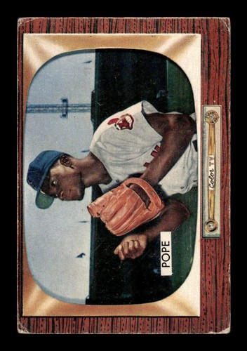 1955 Bowman Baseball #198 Dave Pope RC CREASE Very Good Cleveland ...