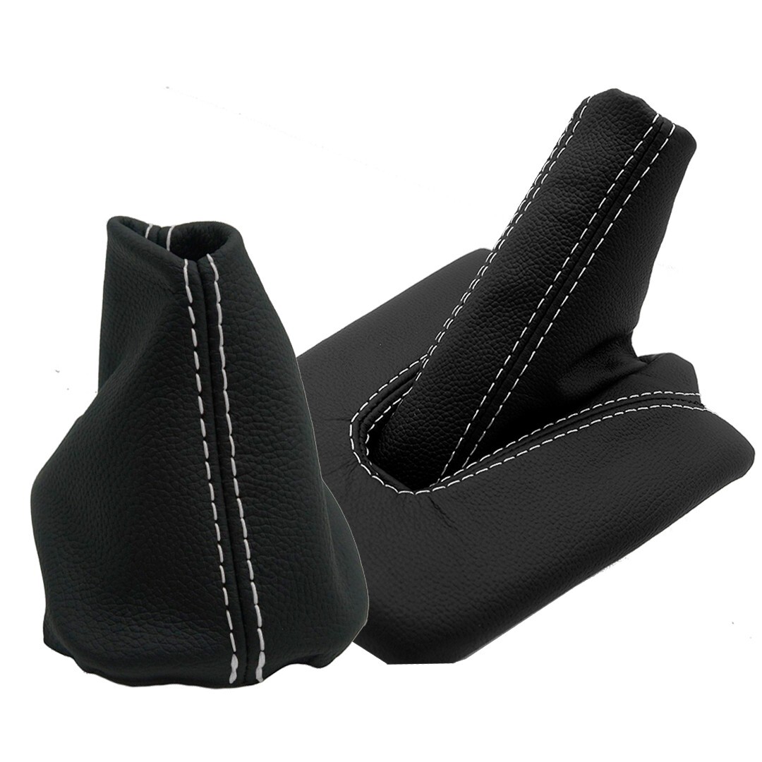 Fits 2003-2008 BMW E85 Leather Automatic & E Brake Boot White Stitch ...