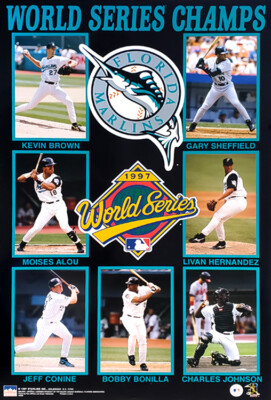 Florida Marlins 1997 World Series Champions Official MLB 22x34 POSTER ...