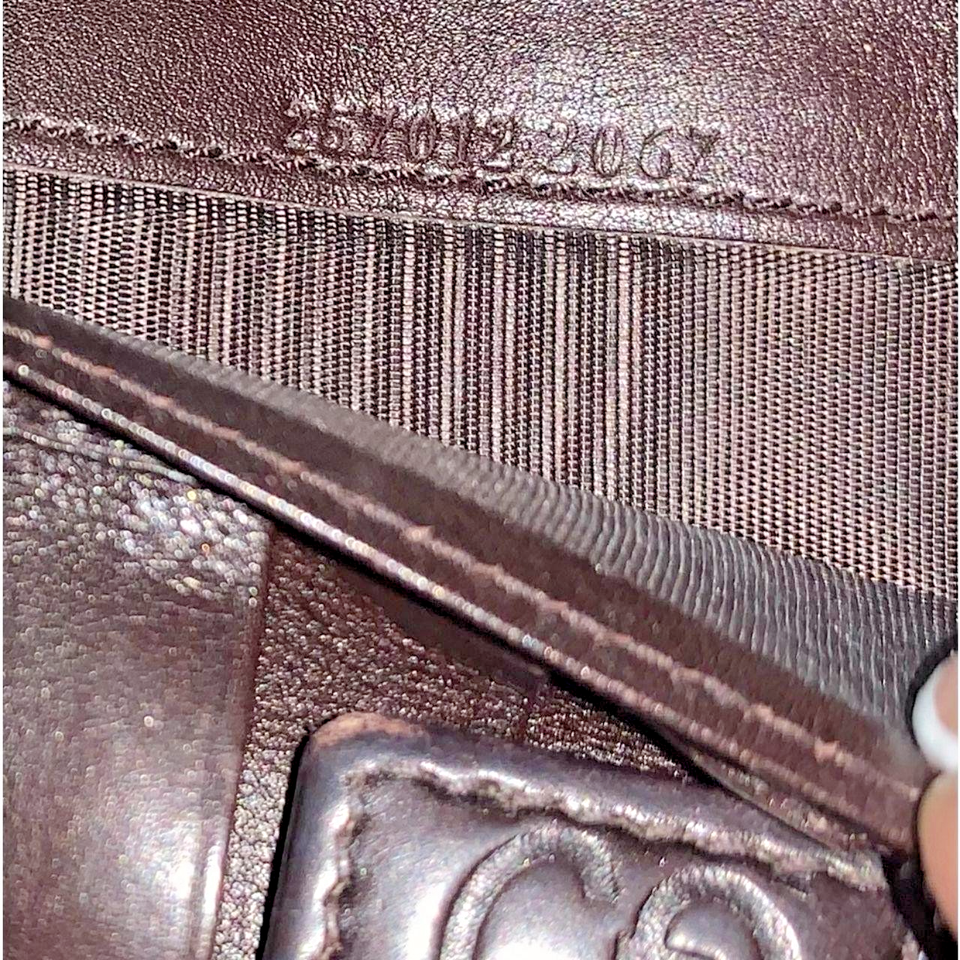GUCCI Guccissima GG Logo Leather Zip Around Long Wallet Dark Brown Cow ...