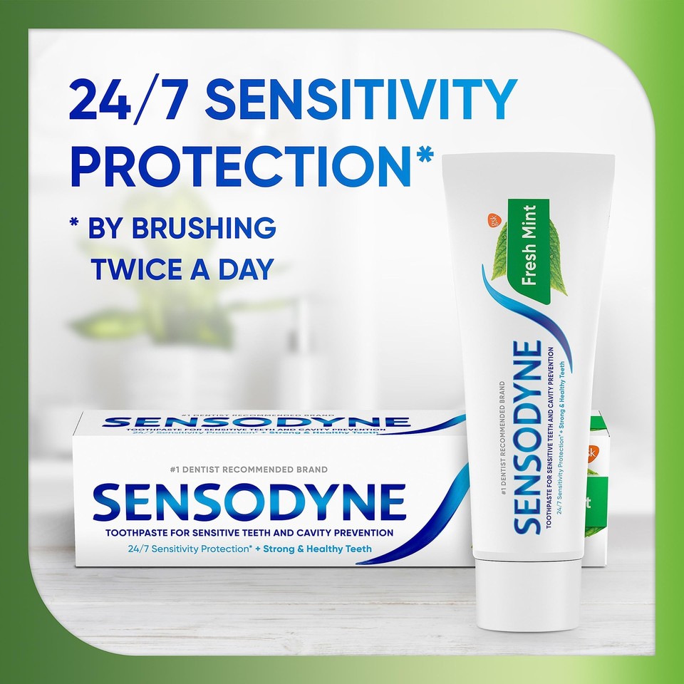 Sensodyne Fresh Mint Sensitive Toothpaste, ADA Accepted Toothpaste for ...