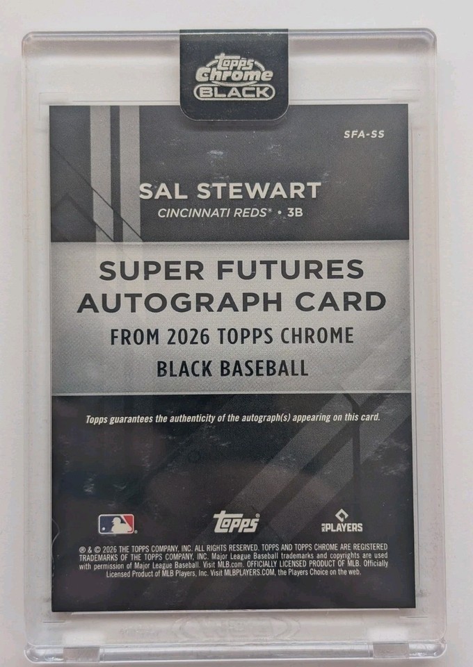 2026 Topps Chrome Black Sal Stewart Super Futures Auto RC Orange ...