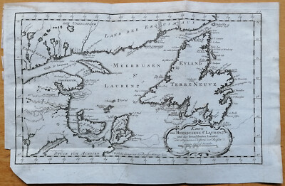 Map Canada Newfoundland - Original Engraving Bellin - 1750 | eBay
