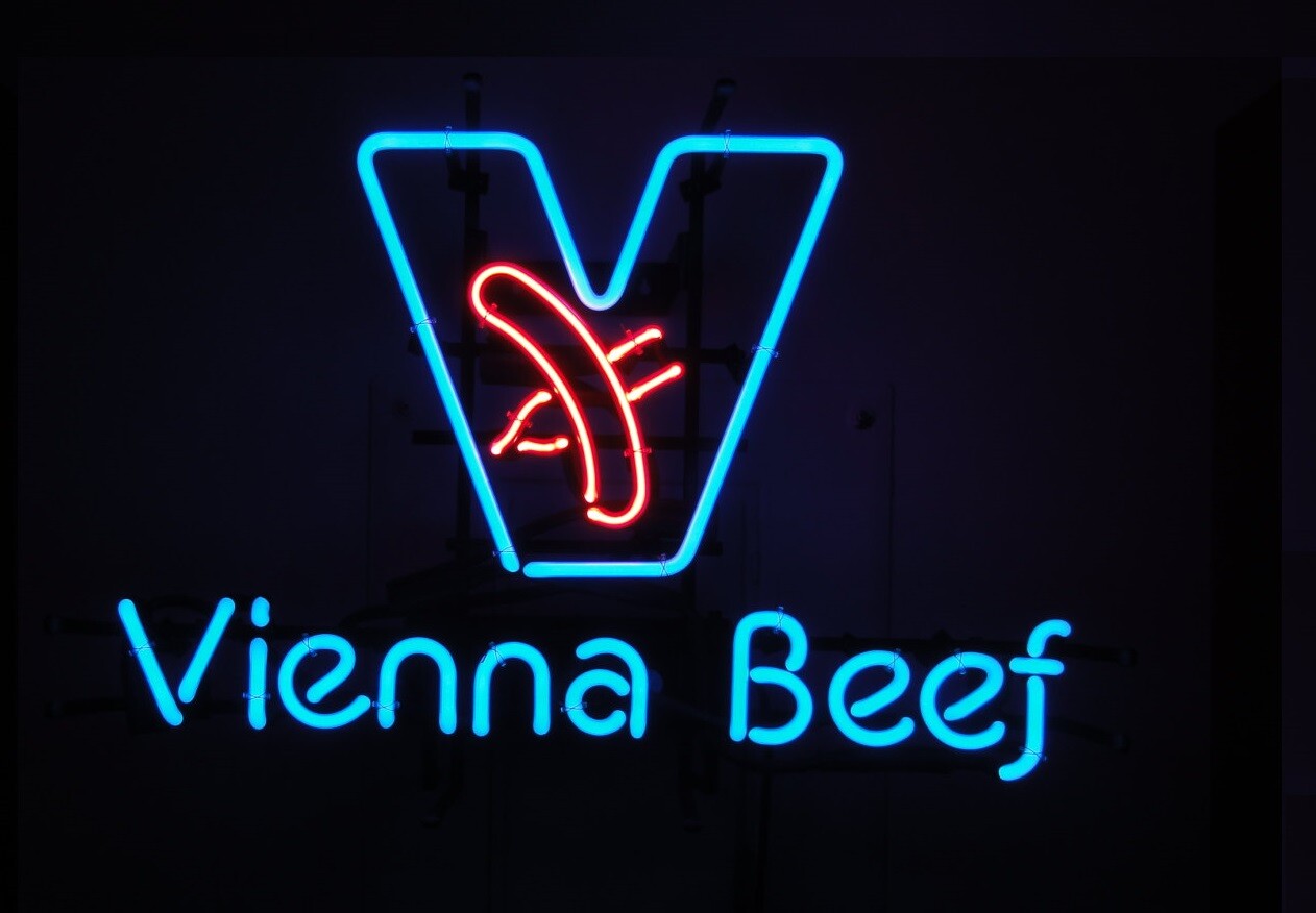 Vienna Beef Hot Dogs 20"x16" Neon Sign Light Lamp Beer Bar With Dimmer ...