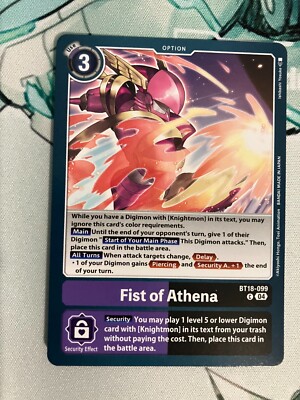 Fist of Athena BT18-099 C Digimon Release Special Booster 2.0 NM | eBay
