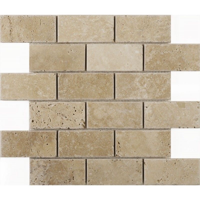 Brick Travertine Tile Patterns Blue Travertine 2x4 Brick Mosaic