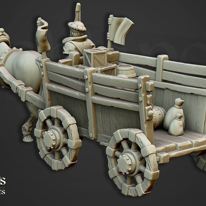 Gold Wagon Horse Merchant Carriage Miniature | D&D DnD | RPG | eBay