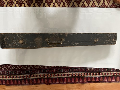 Vintage collectible antique coffin style wooden case for full size ...