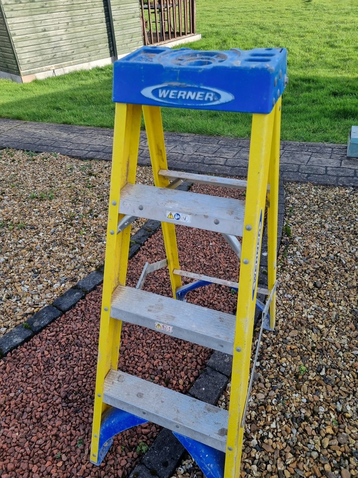 Werner 3 Tread Fiberglass Electrical Step Ladders | eBay UK
