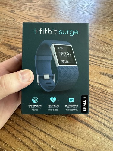 Fitbit Surge Fitness Super Watch Activity Tracker - Blue GPS Small New ...