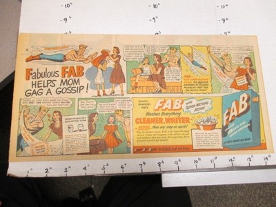 newspaper ad 1949 FAB laundry soap detergent Fabulous superhero Gag A ...