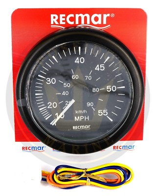 Recmar Marine speedometer black 0-55MPH | eBay