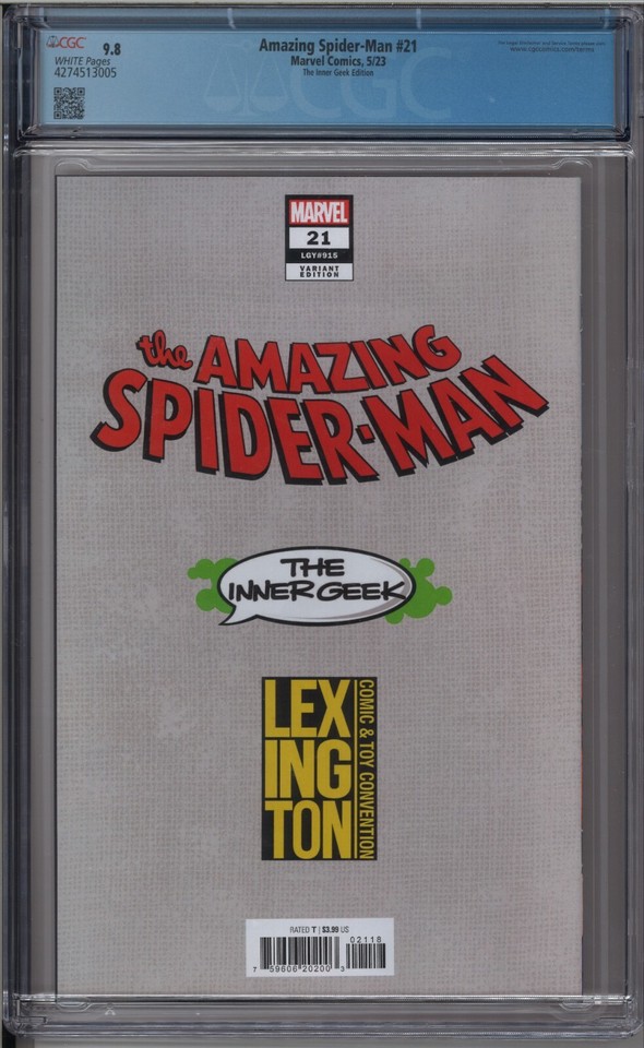 Amazing Spider-Man #21 - CGC 9.8 - Inner Geek Edition, Lexington Comic ...