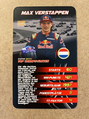 MAX VERSTAPPEN, TRADING ROOKIE CARD, COLLECTOR (JT29) | eBay
