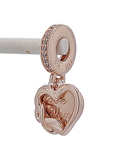 New 100% Authentic PANDORA Rose Gold Love You Infinity Heart Charm ...