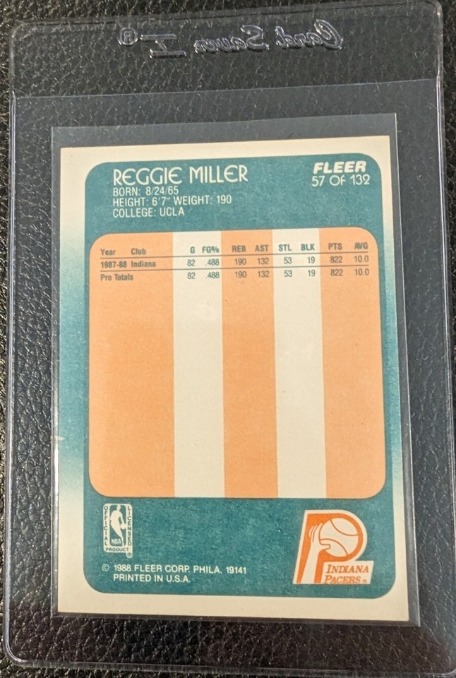 1988 FLEER #57 REGGIE MILLER ROOKIE CARD RC INDIANA PACERS HOF | eBay