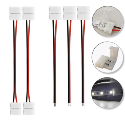 LED light Strip Connector 8mm 2pin Cable For 5-24v 2835 5630 Single led ...
