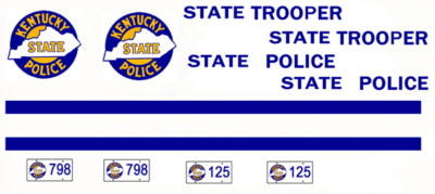 Kentucky State Trooper Police Car 1/24th Scale Slot Car Waterslide ...