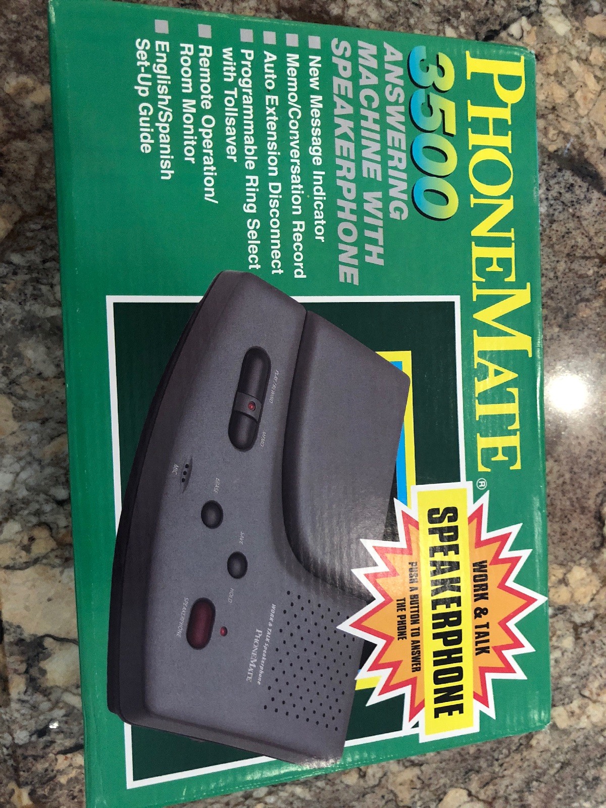 PhoneMate 3500 Vtg Telephone Answering Machine With Speaker Phone for ...