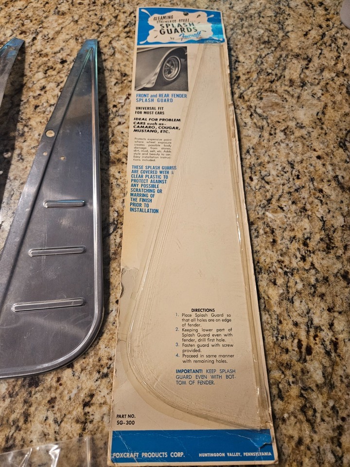 NOS Foxcraft Chevrolet impala Stainless Steel splash guards mug flaps ...