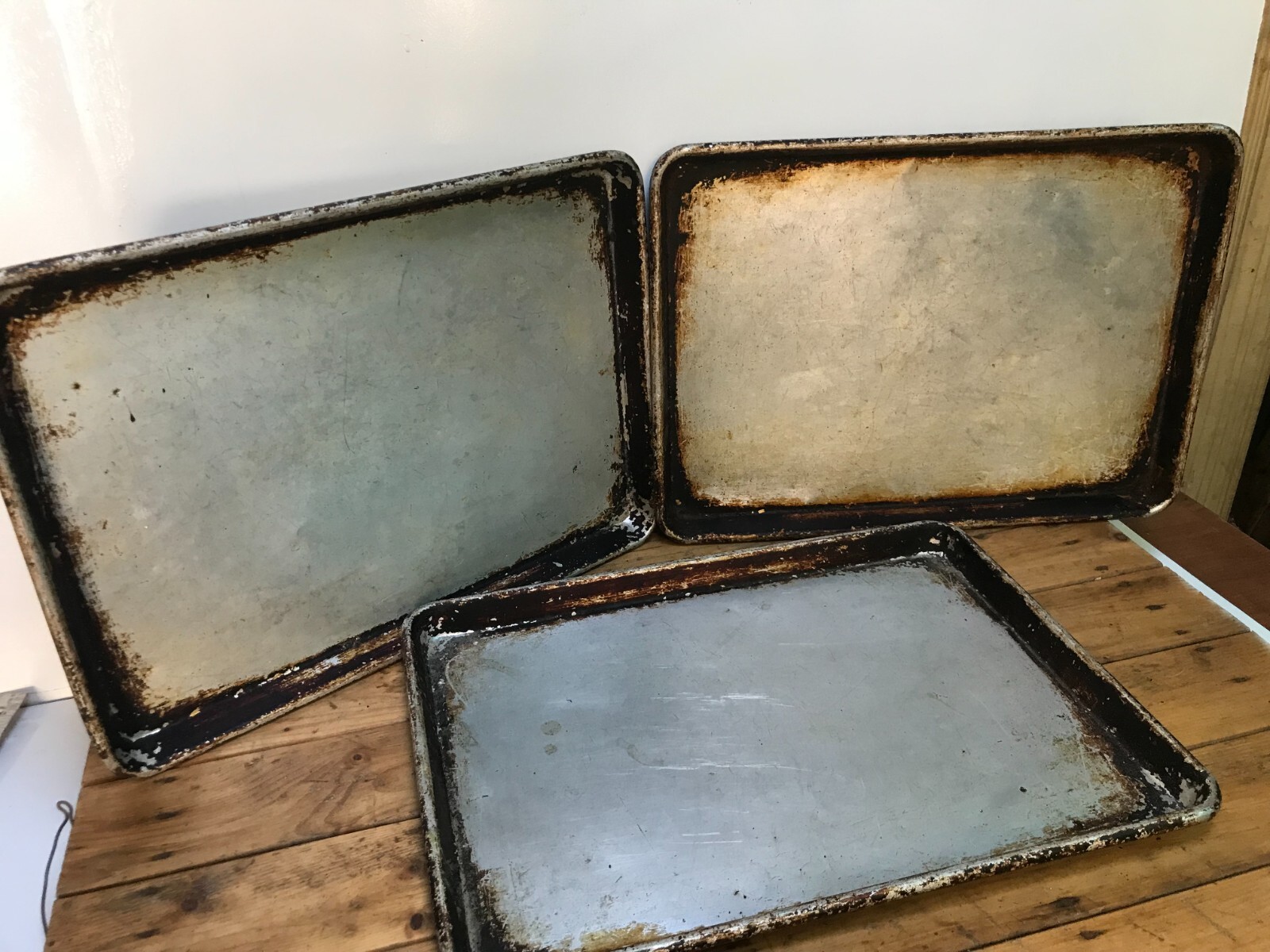 lot 3 Pizza Pans Lincoln Wearever commercial aluminum baking pan 18" x ...