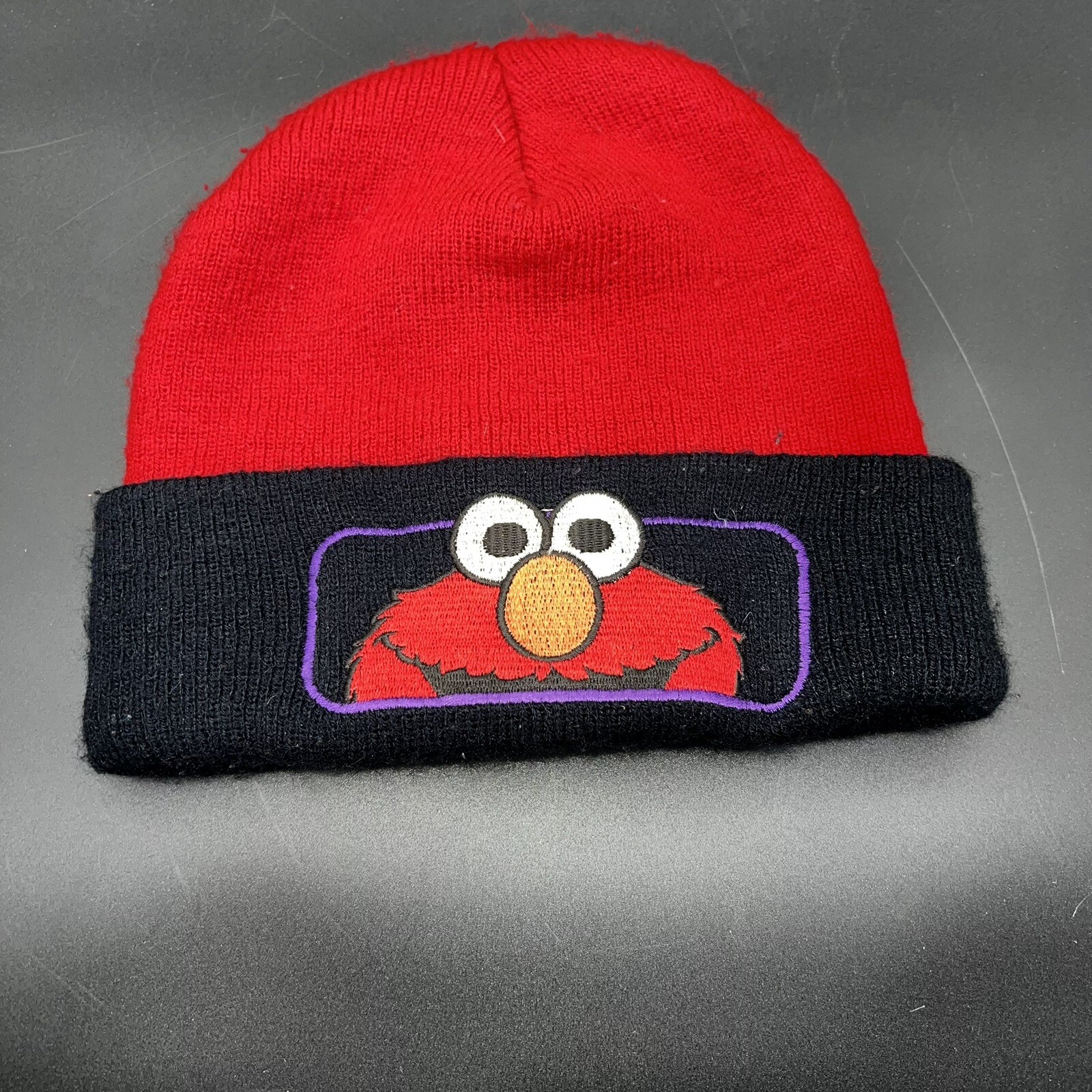 Elmo Beanie Hat Size M Red with Black Trim | eBay