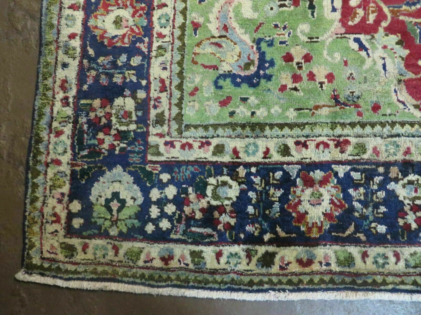 Oriental Rug 7x10, Red Blue and Green Rug Allover Floral Medallion ...