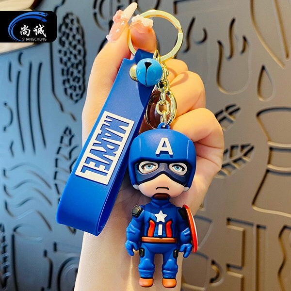 Marvel Captain America Keyring 3D Figurine Strap Key Chain Character ...