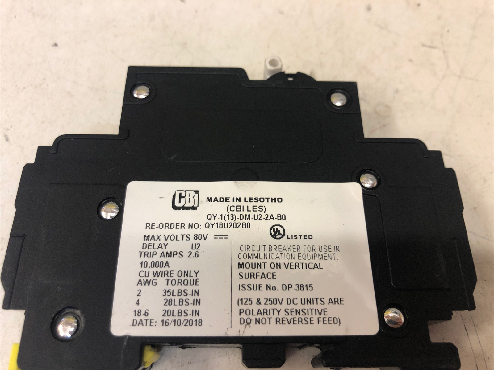 CBI QY-1-13-DM-U2-50-B0 Mini Circuit Breaker DIN rail mount Used | eBay