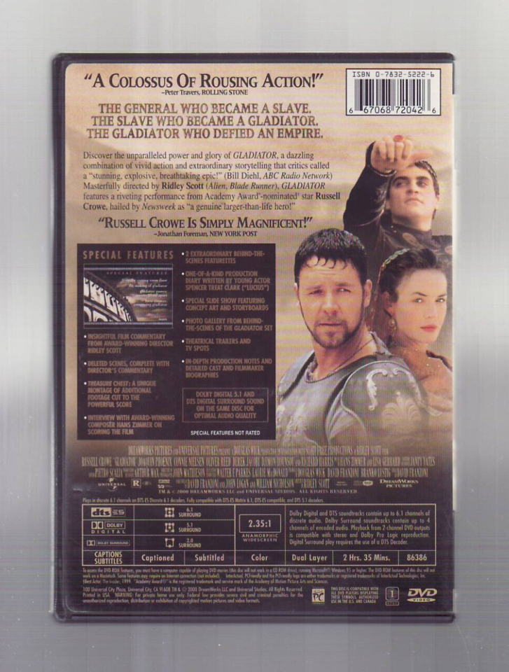(DVD) Gladiator DVD + Russell Crowe Autograph | eBay