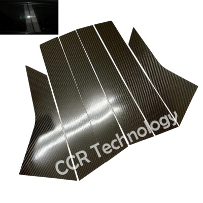 6P Real Carbon Fiber Window Pillar Panel Trim Covers Fits 18-22 Accord ...