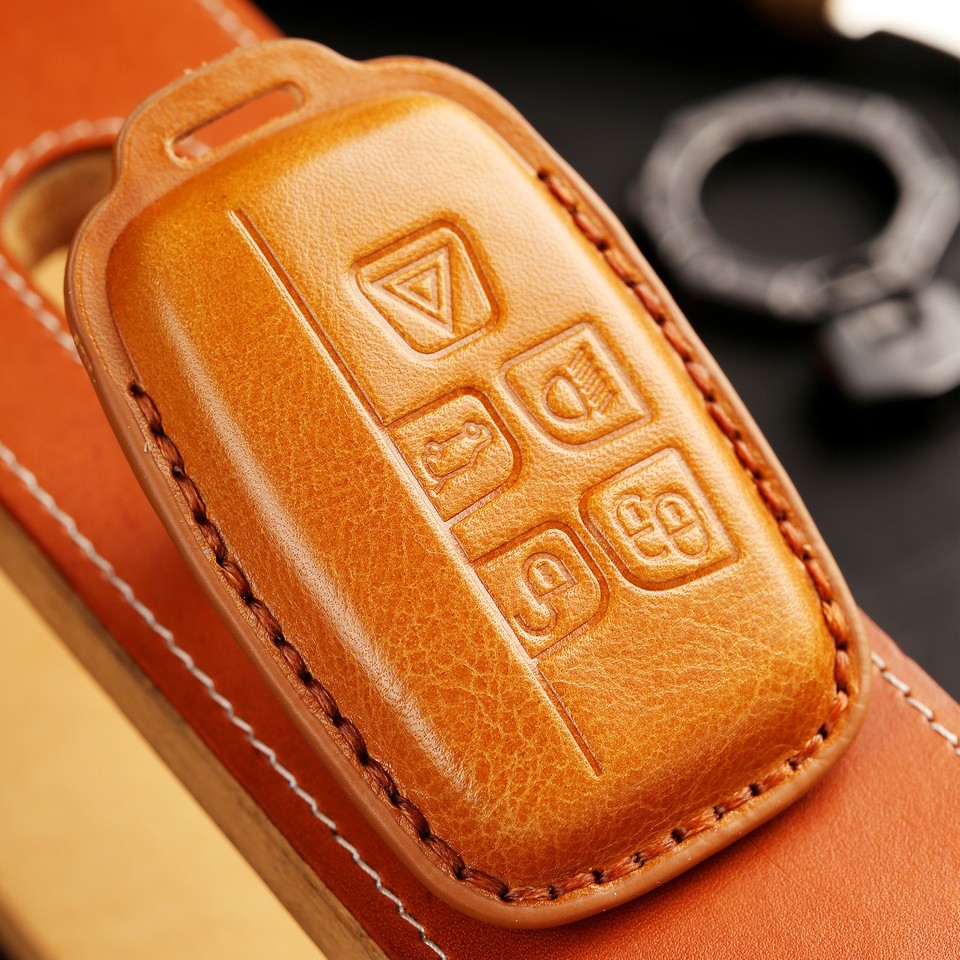 Real Leather Car Key Case Cover For Land Rover Range Rover Discovery ...