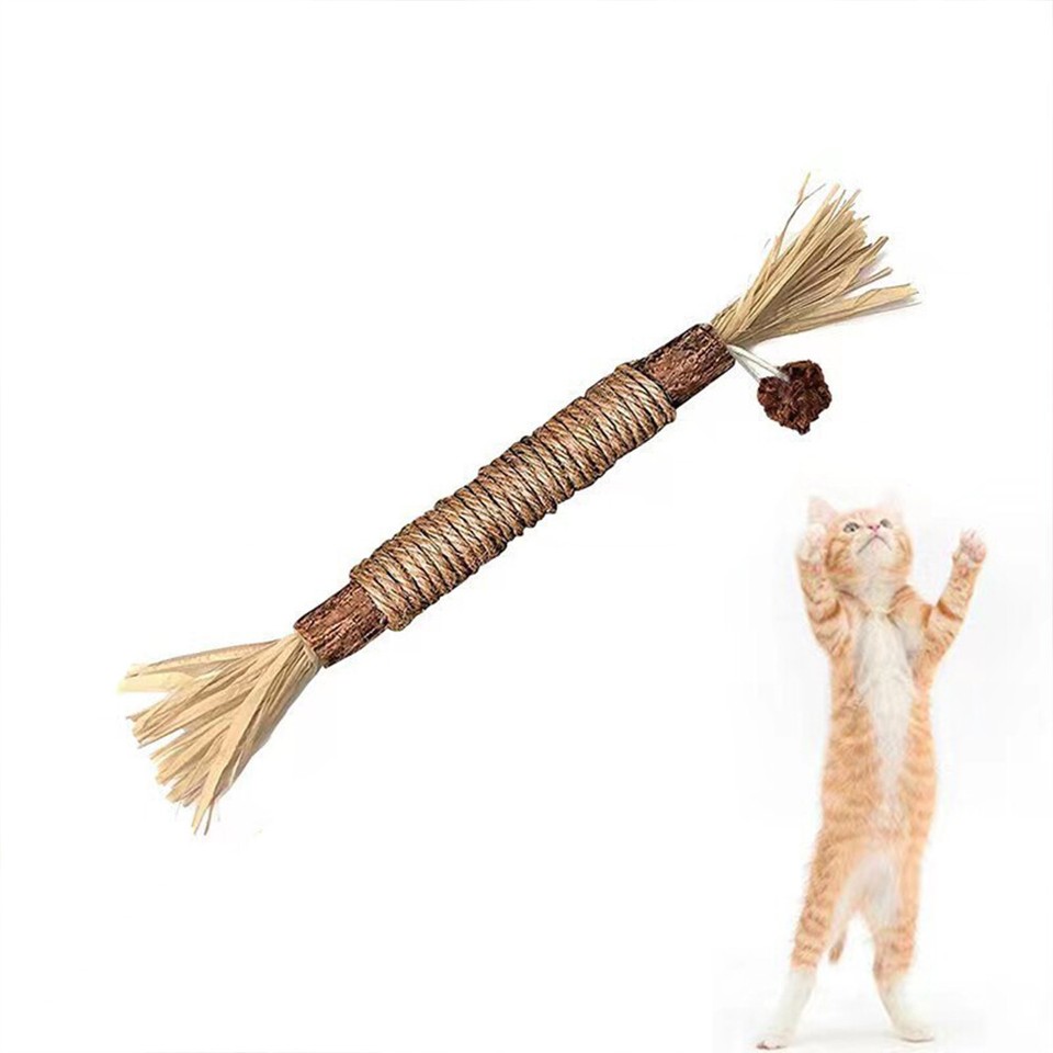 Cat Catnip Chew Toys Cat Wand Natural Silvervine Sticks Toys for Pet ...