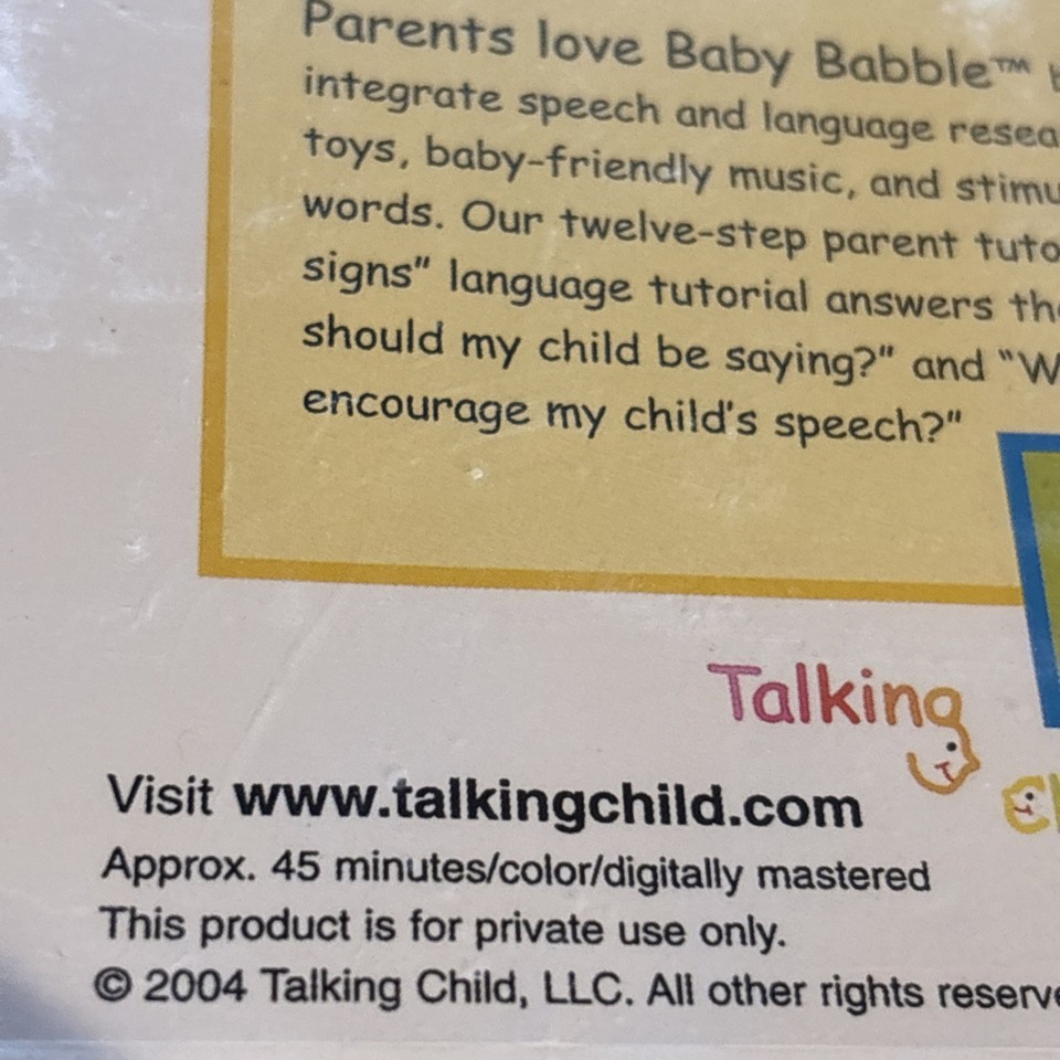 Talking Child BABY BABBLE Speech Enhancing Babies Toddlers 3-30 Months ...