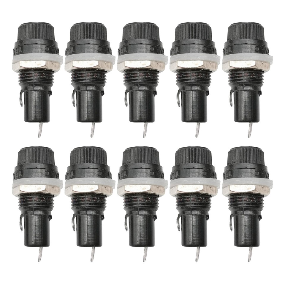 10* Glass Fuse Holders Insurance Tube Socket Holder For Car Auto Mobike ...