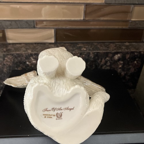 Lenox White Cat Porcelain Face Of An Angel Figurine With Wings & Halo ...