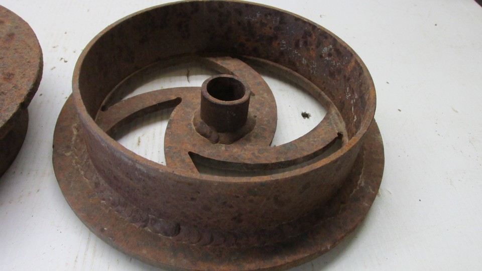 3 Old Different Pair Mining Ore Car Railroad Type Cart Wheel Craft Base ...