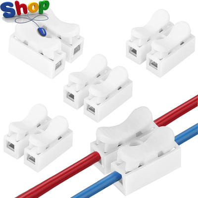 80 PCS CH2 Quick Spring Wire Connector Blocks， Electrical Cable Clamp ...