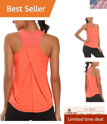 Athletic Racerback Tank Tops for Women - Breathable Yoga Shirts, Orange ...