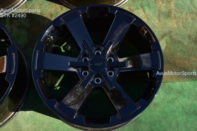 22" GMC Yukon DENALI OEM FACTORY BLACK WHEEL TAHOE SILVERADO Sierra ...