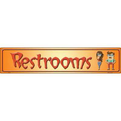 Restrooms Orange Novelty Metal Street Sign ST-370 | eBay