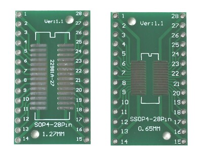 2/4 SOP28 SSOP28 TSSOP28 to DIP28 0.6" 0.7" Header Spacing SMD Adapter ...