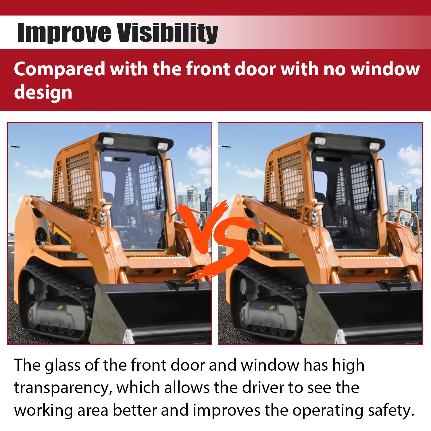 Door Glass Windshield For Takeuchi Skid Steer TL8 TL10 TL130 TL140 ...