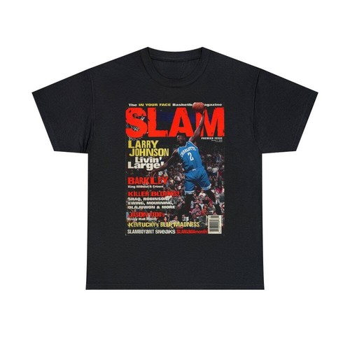 LARRY JOHNSON CHARLOTTE HORNETS NBA SLAM COVER TEE SHIRT | eBay