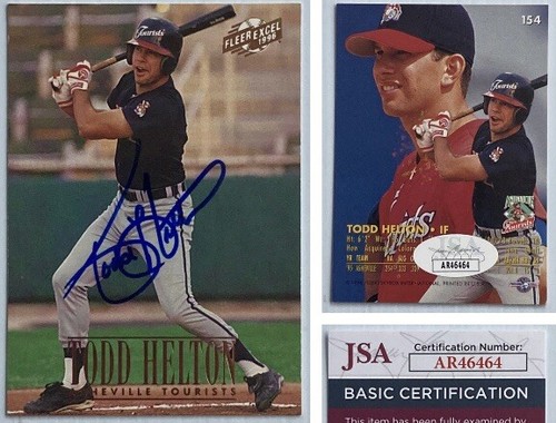 HOF Rockies 1B Todd Helton Signed Autograph 1996 Fleer Excel - JSA ...