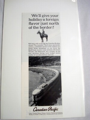 1965 Ad Canadian Pacific Railroad Dome Streamliner with Mounted ...
