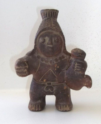 vintage mexican / pre Columbian copy Aztec pottery figure | eBay