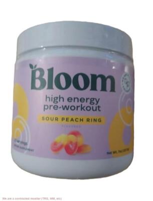 BLOOM NUTRITION High Energy Pre-Workout - Sour Peach Ring - 7oz EXP 03/ ...