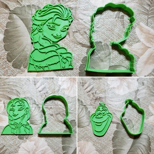 Frozen Cookie Cutter Set with Detail Impression Discs-Elsa, Anna, Olaf ...